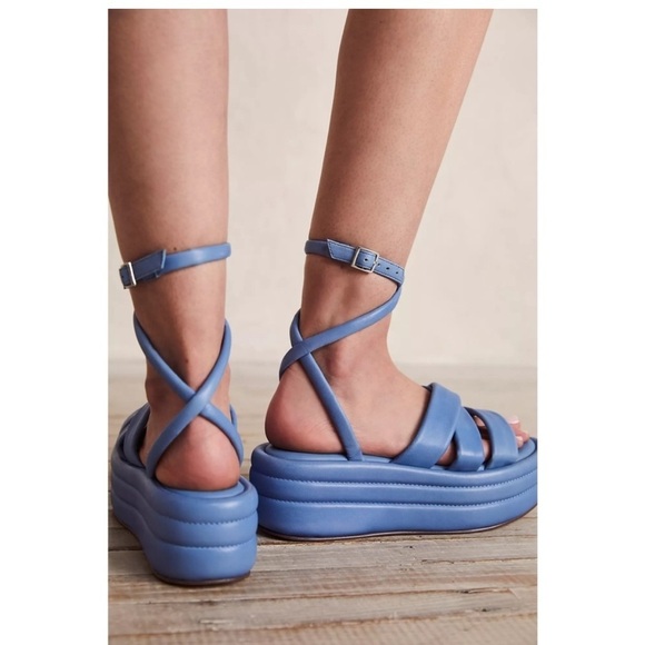 Free People | Shoes | Free People Womens Harper Chunky Platform Blue ...
